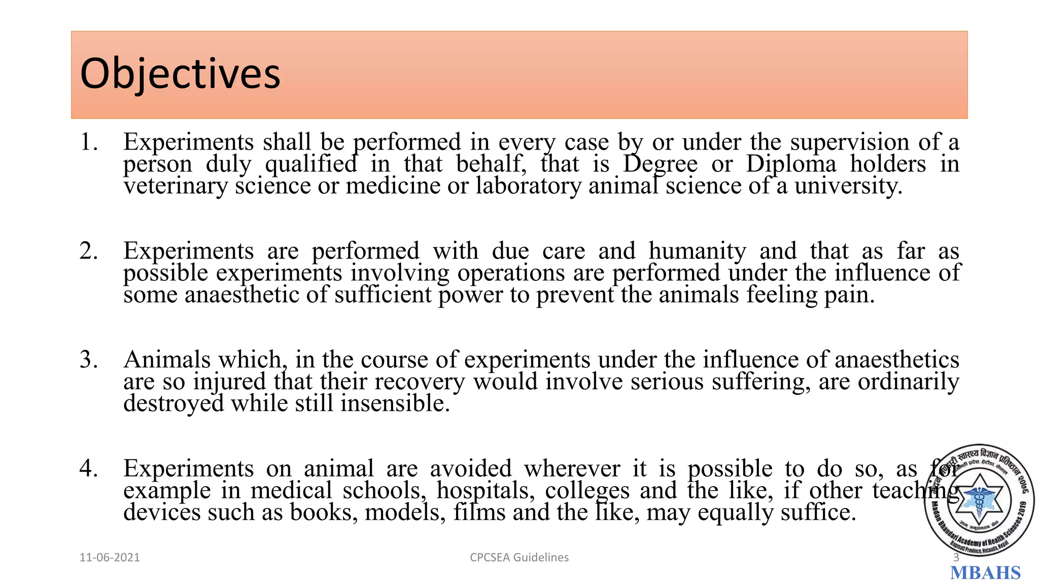 Cpcsea guidelines for laboratory animal facility | PPTX