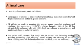 Cpcsea guidelines for laboratory animal facility | PPTX