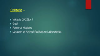 CPCSEA Guidelines for laboratory animal facility | PPTX