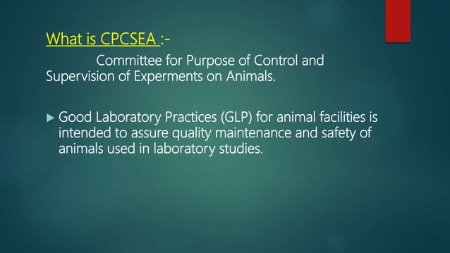 CPCSEA Guidelines for laboratory animal facility | PPTX
