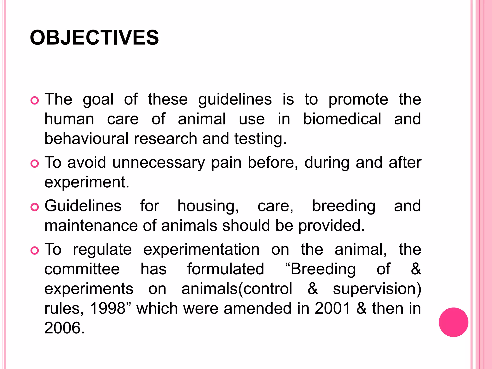 CPCSEA guidelines ppt | PPTX