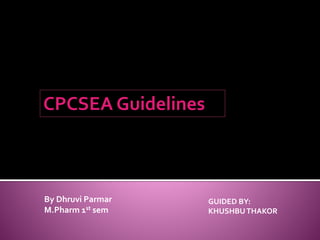 CPCSEA guidelines ppt | PPTX