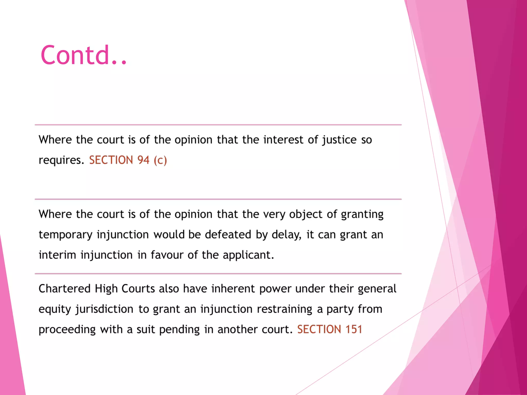 law relating to temporary injunction in india | PPT