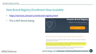 Investing in Amazon’s Enhanced Brand Content | PPTX