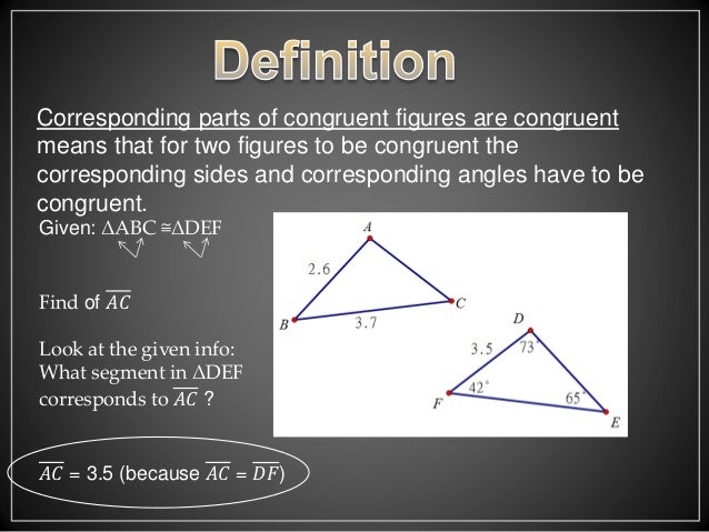 Geo. Cpctc corresponding parts and congruence
