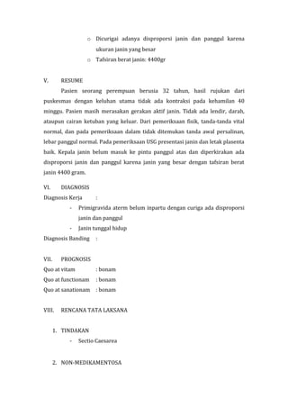 CephaloPelvicDisporportion (pembimbing : dr. Arie Widiyasa, spOG) | PDF