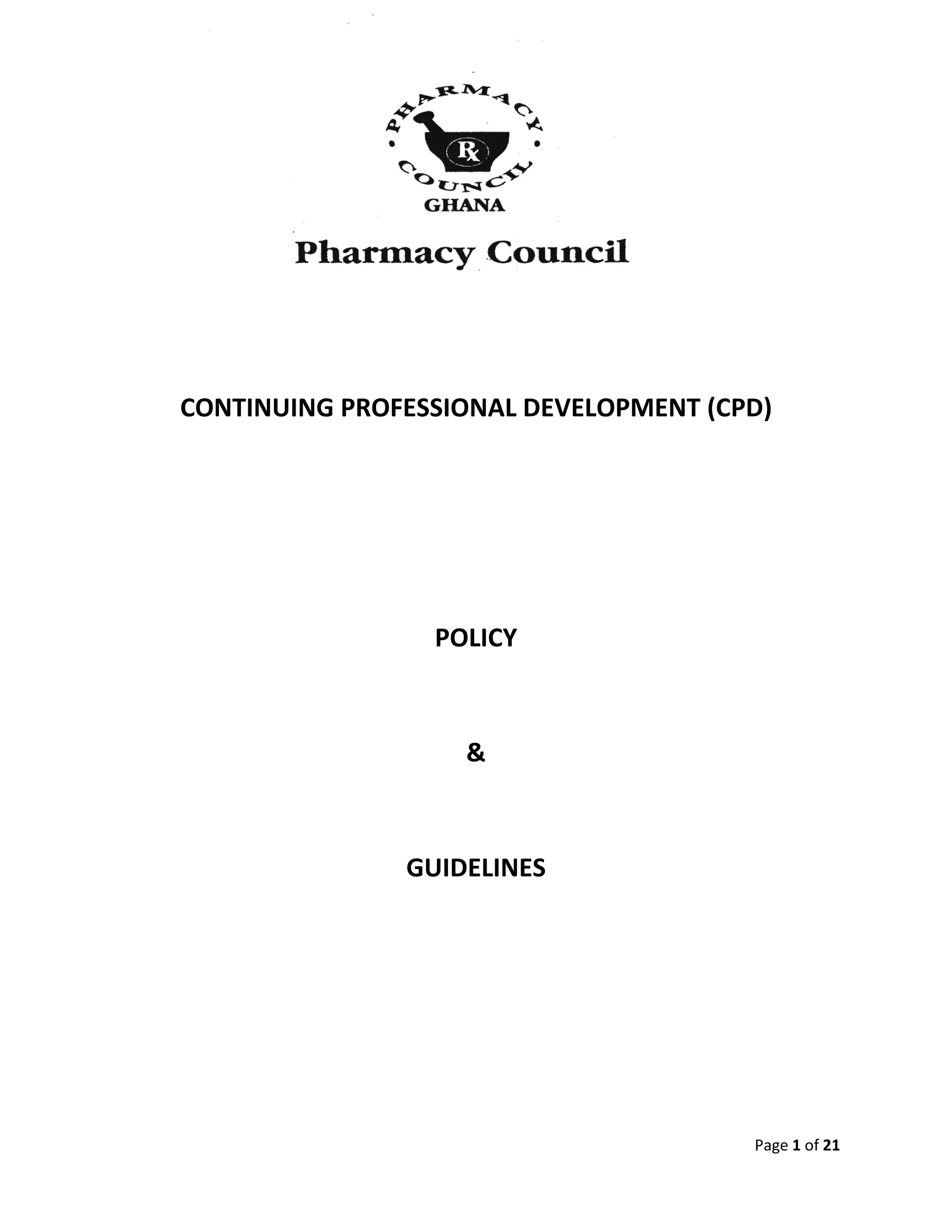 Cpd policy-guidelines-for-pharmacists | PDF