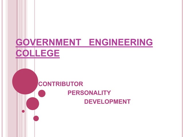 Contributor Personality Development | PPTX | Careers