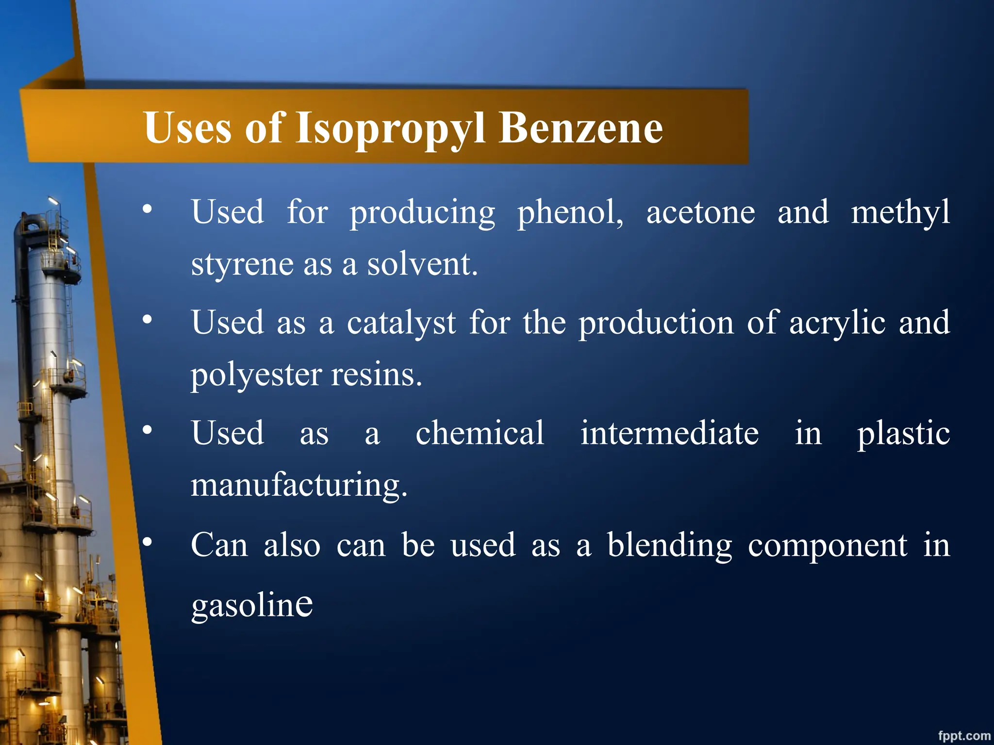 Production of isopropyl benzene in chemistry | PPT