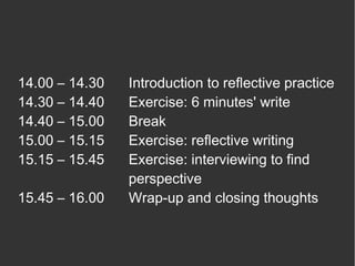 CPD25 Aspects workshop: Reflective Practice for Library and Information ...