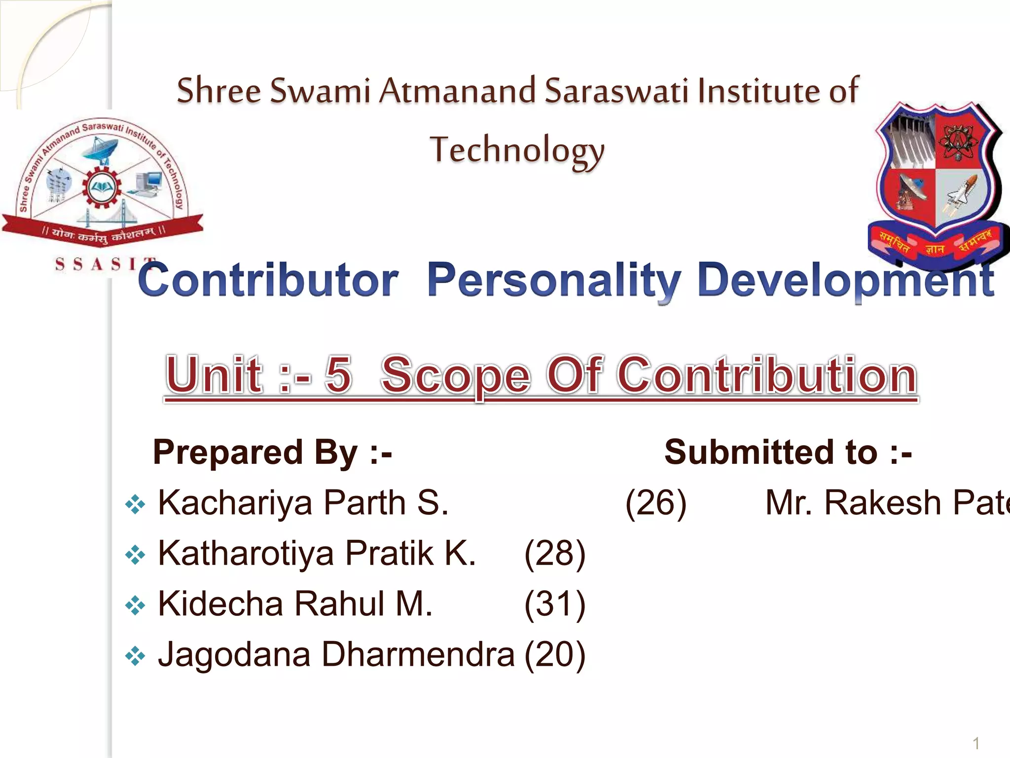 Cpd chapter-5 scope of contribution | PPT