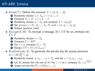 NCCU CPDA Lecture 12 Attribute Based Encryption | PDF