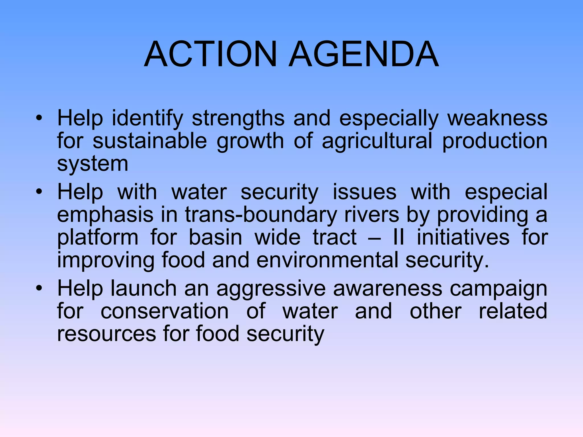 Water Security is a pre-requisite for food security: A sucess story ...