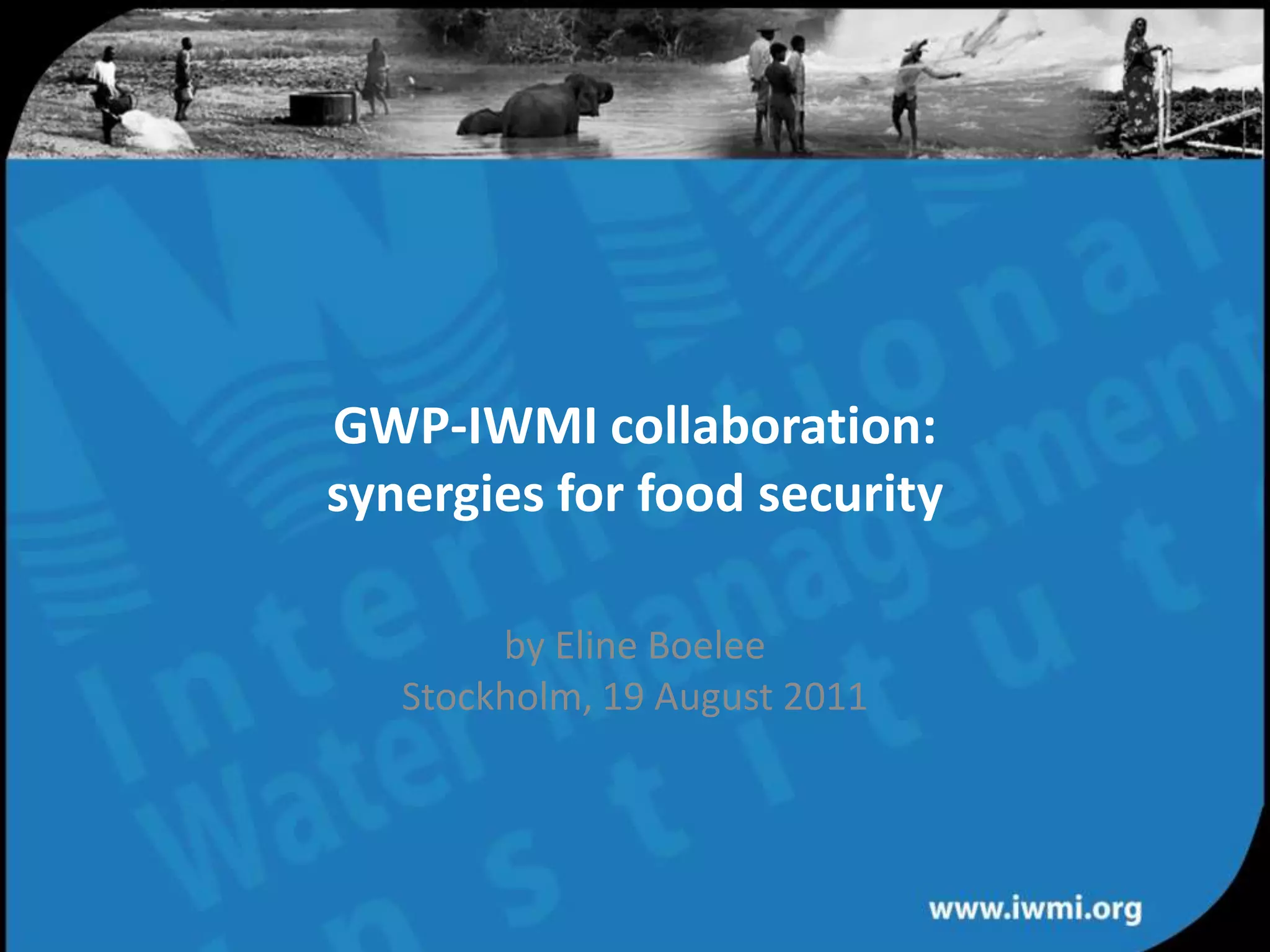 GWP-IWMI collaboration: synergies for food security - CP meeting Day 2 | PPT