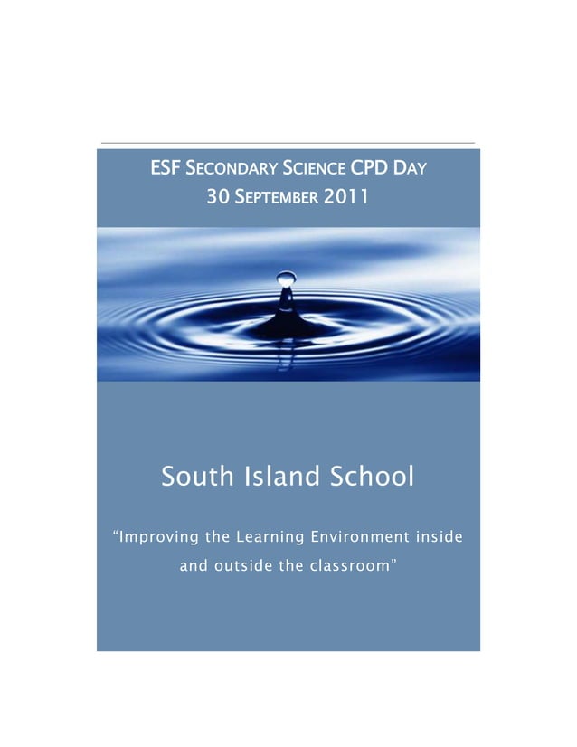 Secondary Science CPD Booklet 30 September 2011 | PDF