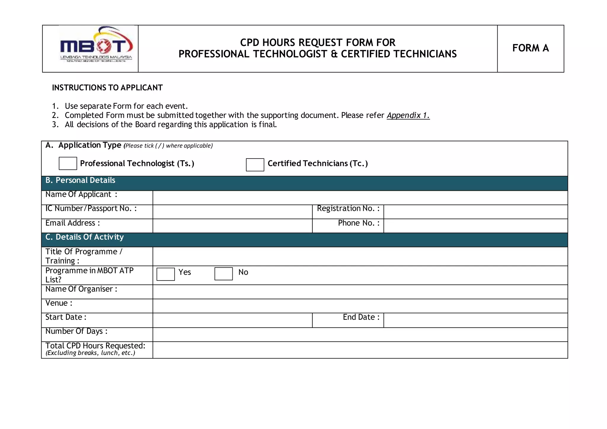 Cpd form | DOCX