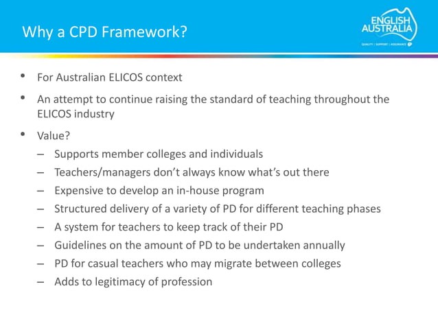 Building on the English Australia CPD Framework | PPT