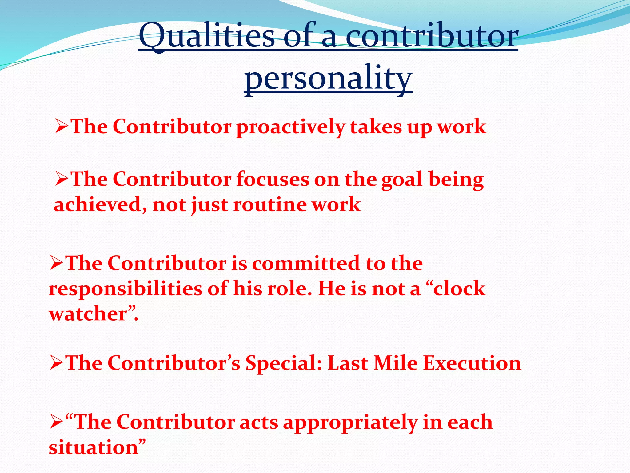 Contributer personality development | PPTX