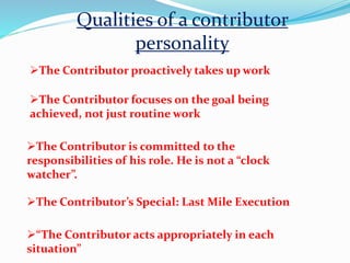 Contributer personality development | PPTX