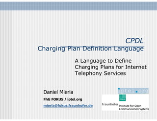 CPDL - Charging Plan Definition Language | PDF