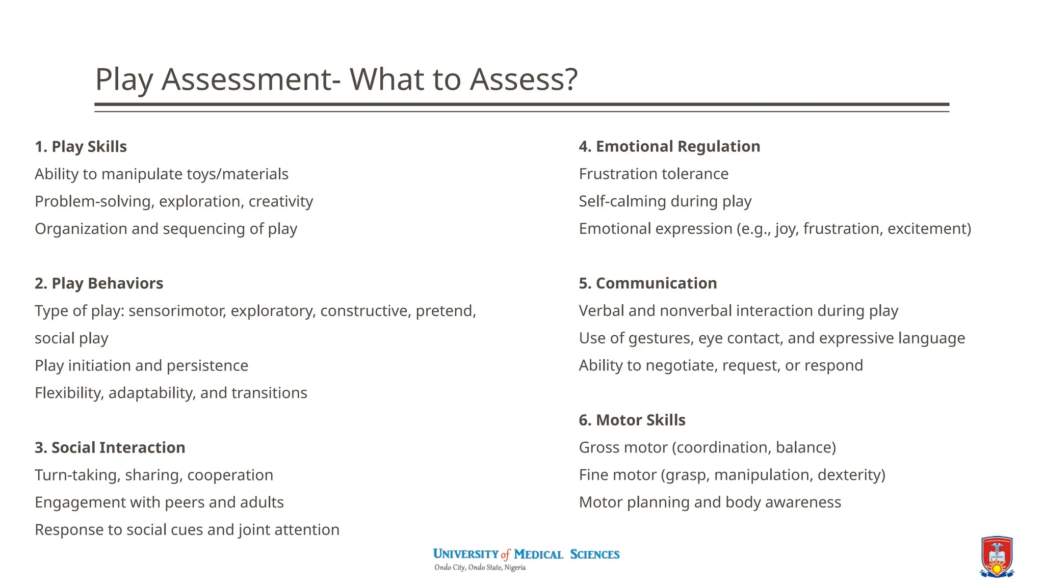 Play and Social skills assessment in OT Practice | PPTX