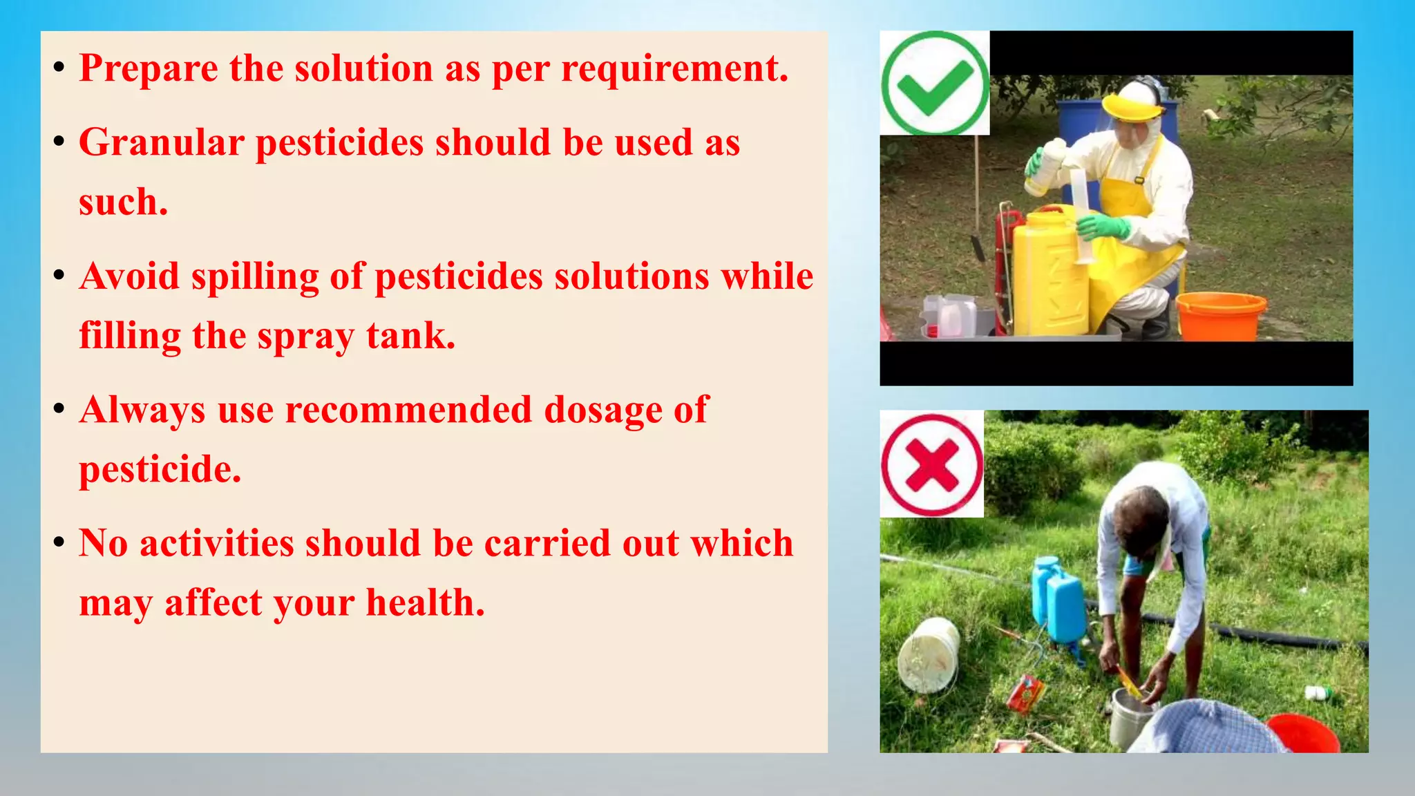 Safe handling, storage and application of pesticides | PPTX