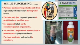 Safe handling, storage and application of pesticides | PPTX