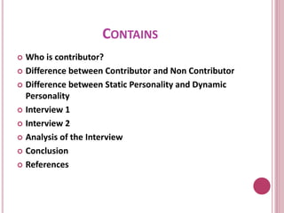 CPDP: To recognize “contributor qualities” in action, and understand ...