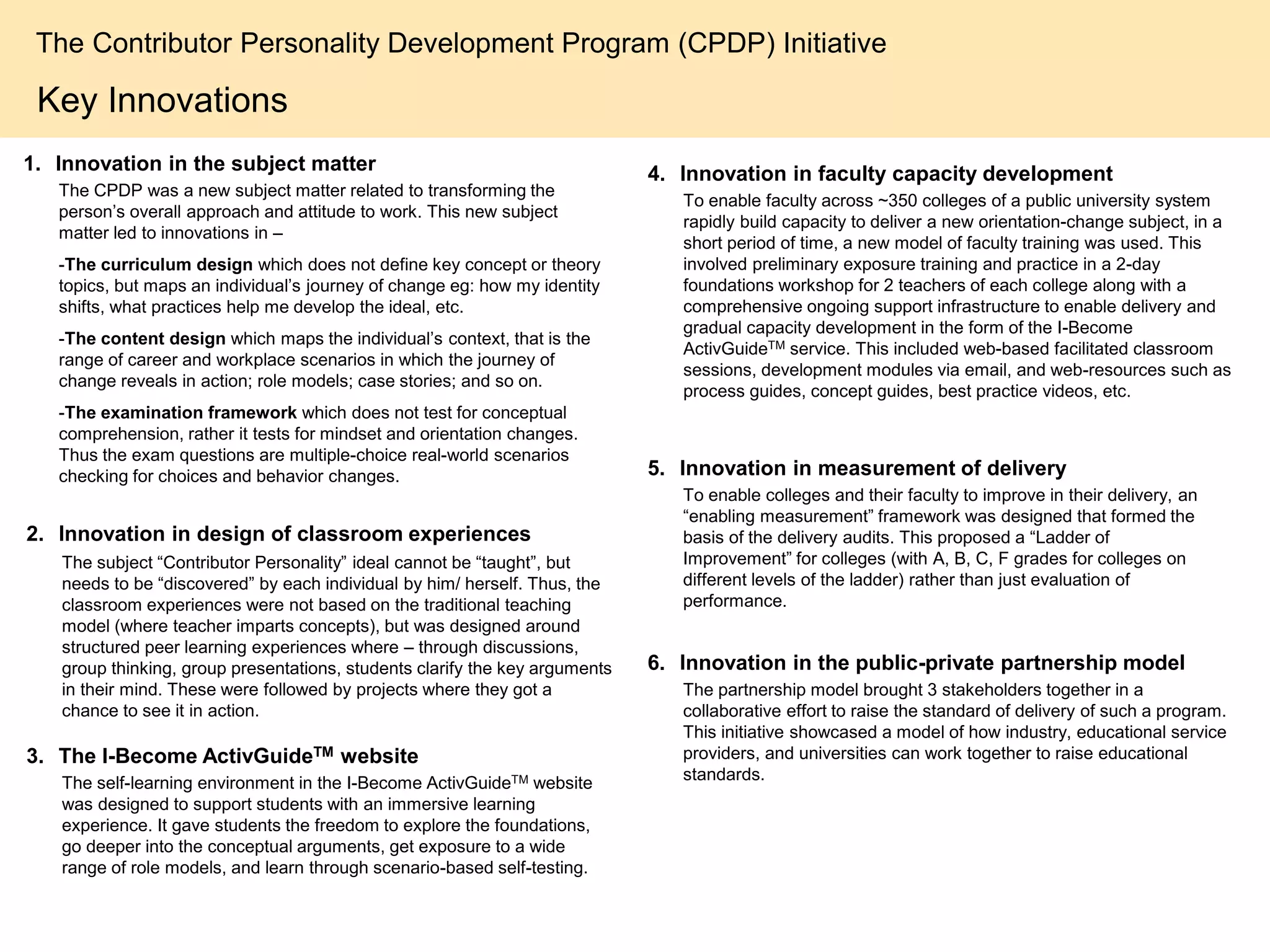 Contributor Personality Development Program | PPTX
