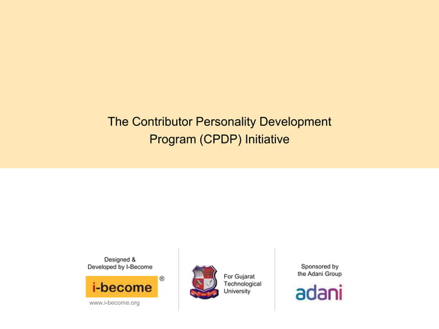 Contributor Personality Development Program | PPTX