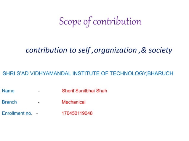 scope of contribution | PPT