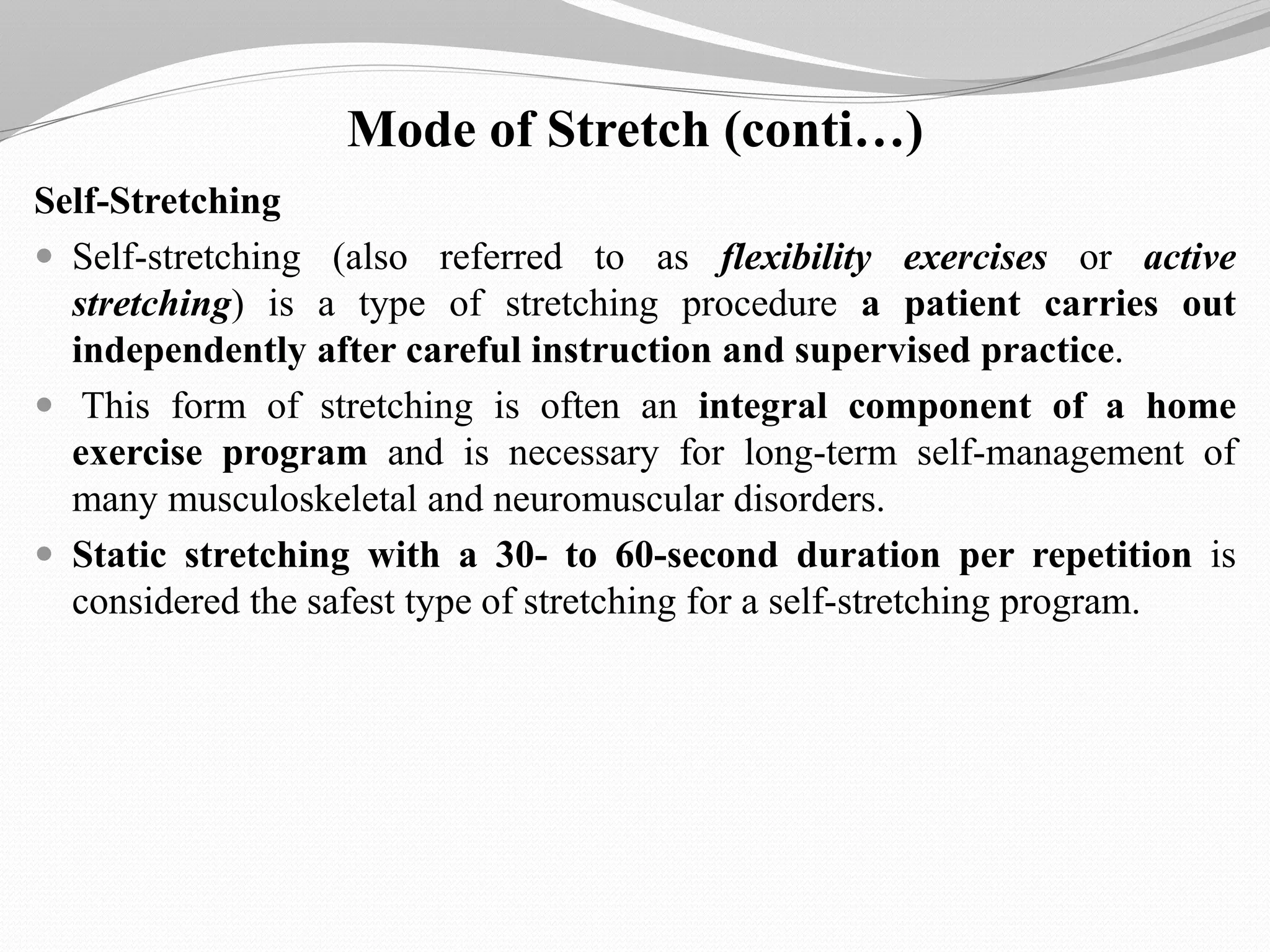 Types of stretching technique | PPTX