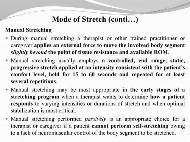 Types of stretching technique | PPTX | Physical Therapy | Wellness