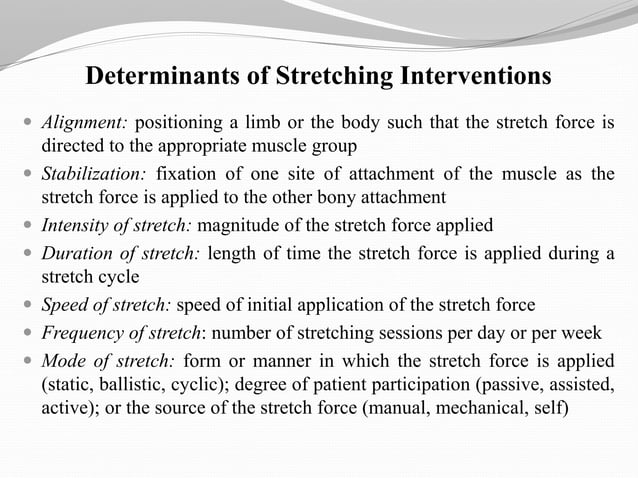 Types of stretching technique | PPTX | Physical Therapy | Wellness