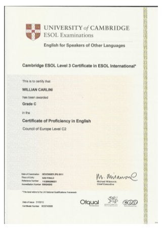 Cambridge Certificate of Proficiency in English (CPE) C2