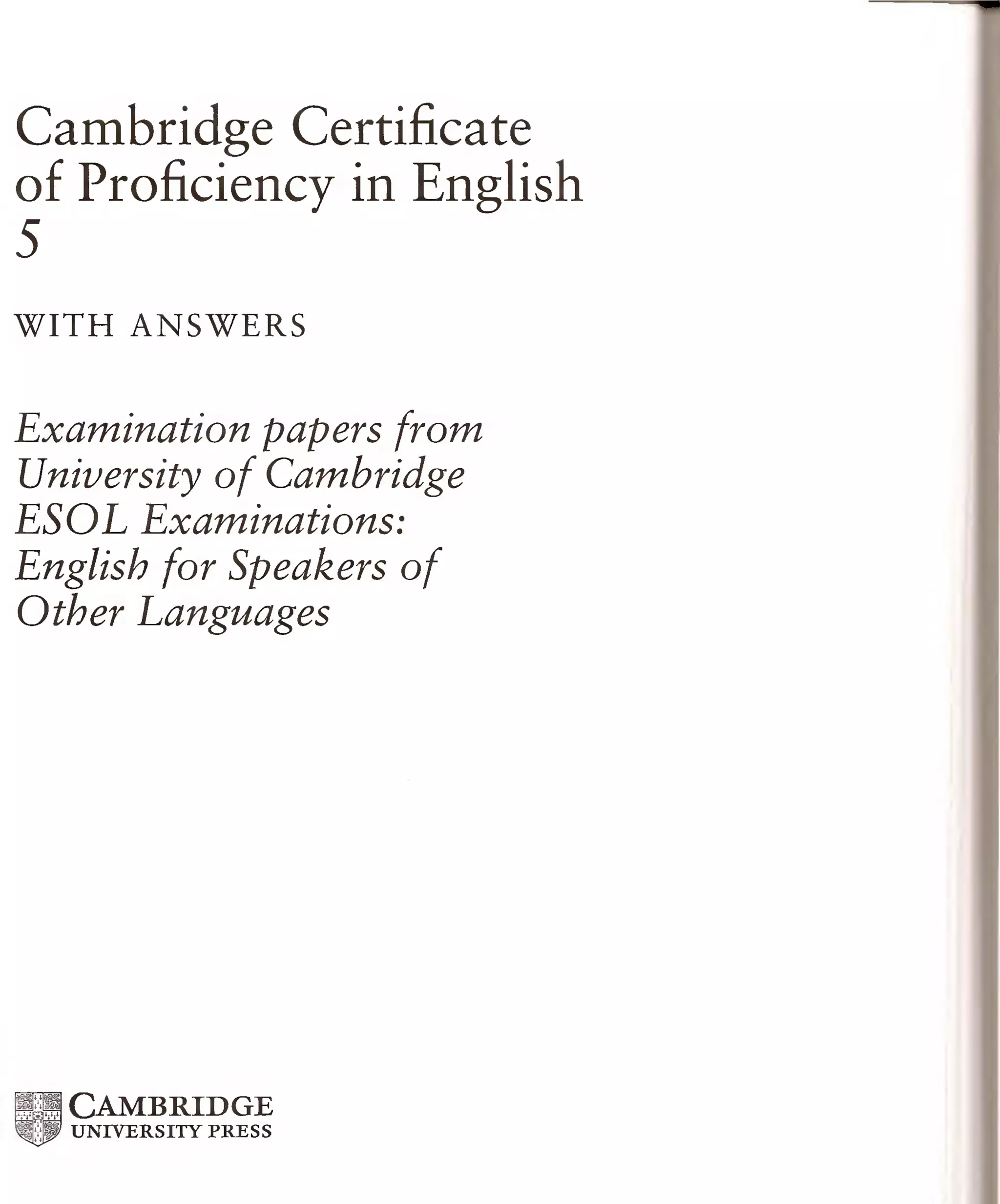 Cpe5 Cambridge Proficiency book | PDF