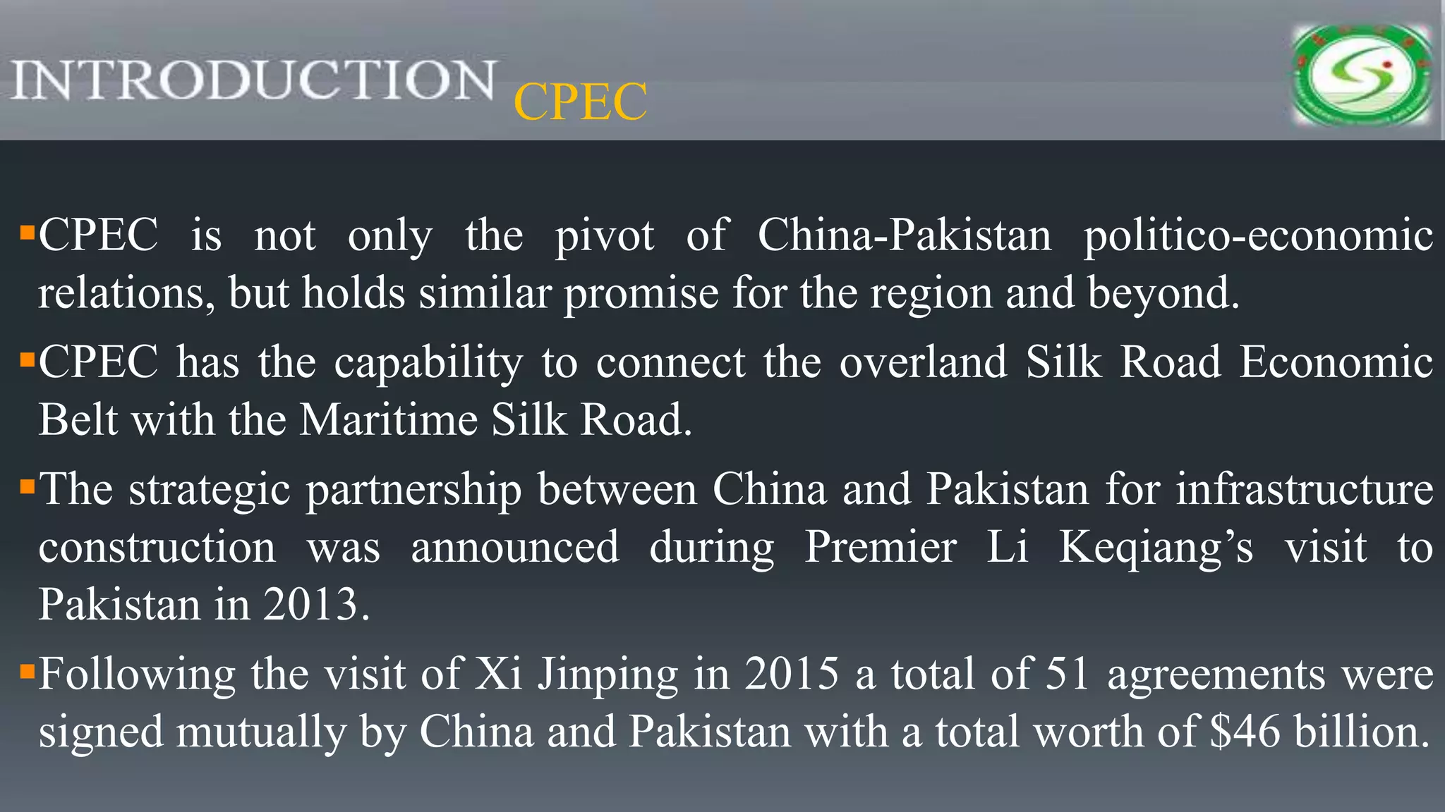 The China-Pakistan Economic Corridor (CPEC) Opportunities and Challenges. | PPTX