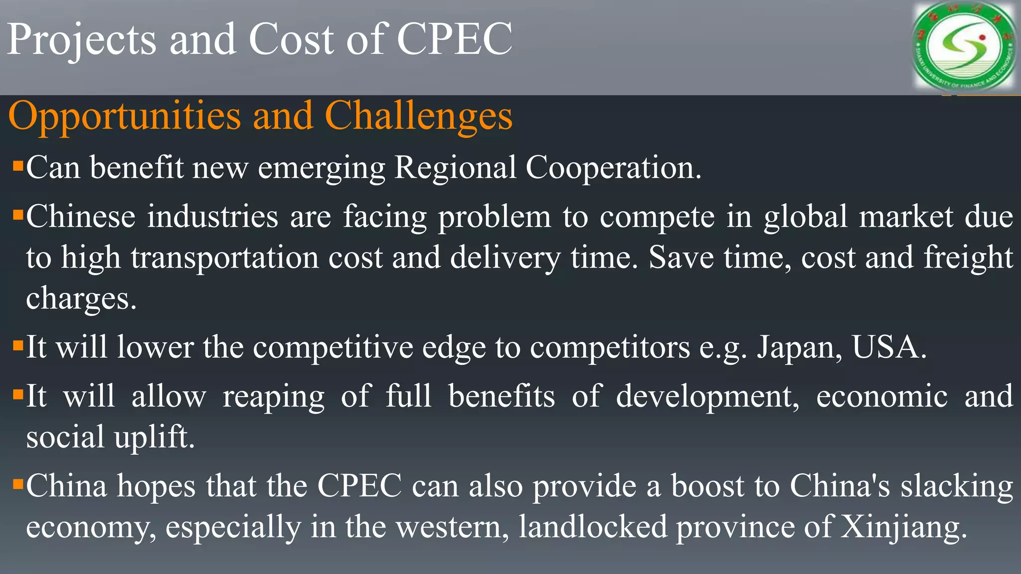 The China-Pakistan Economic Corridor (CPEC) Opportunities and ...