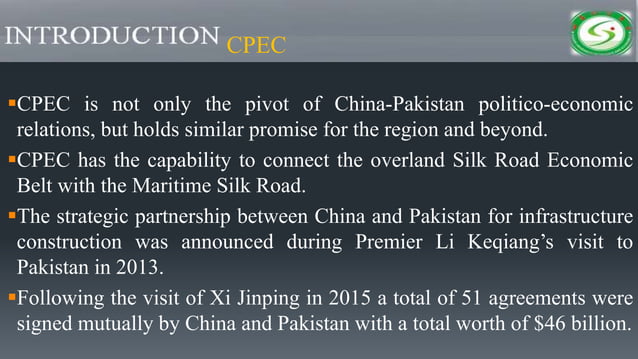 The China-Pakistan Economic Corridor (CPEC) Opportunities and ...