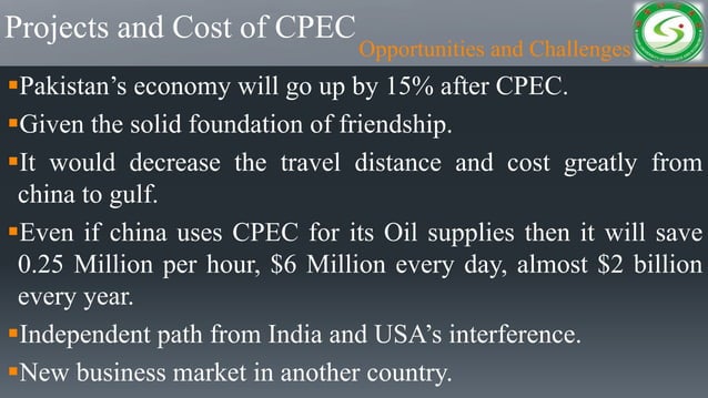 The China-Pakistan Economic Corridor (CPEC) Opportunities and ...