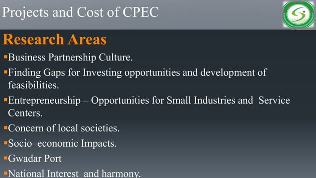 The China-Pakistan Economic Corridor (CPEC) Opportunities and ...