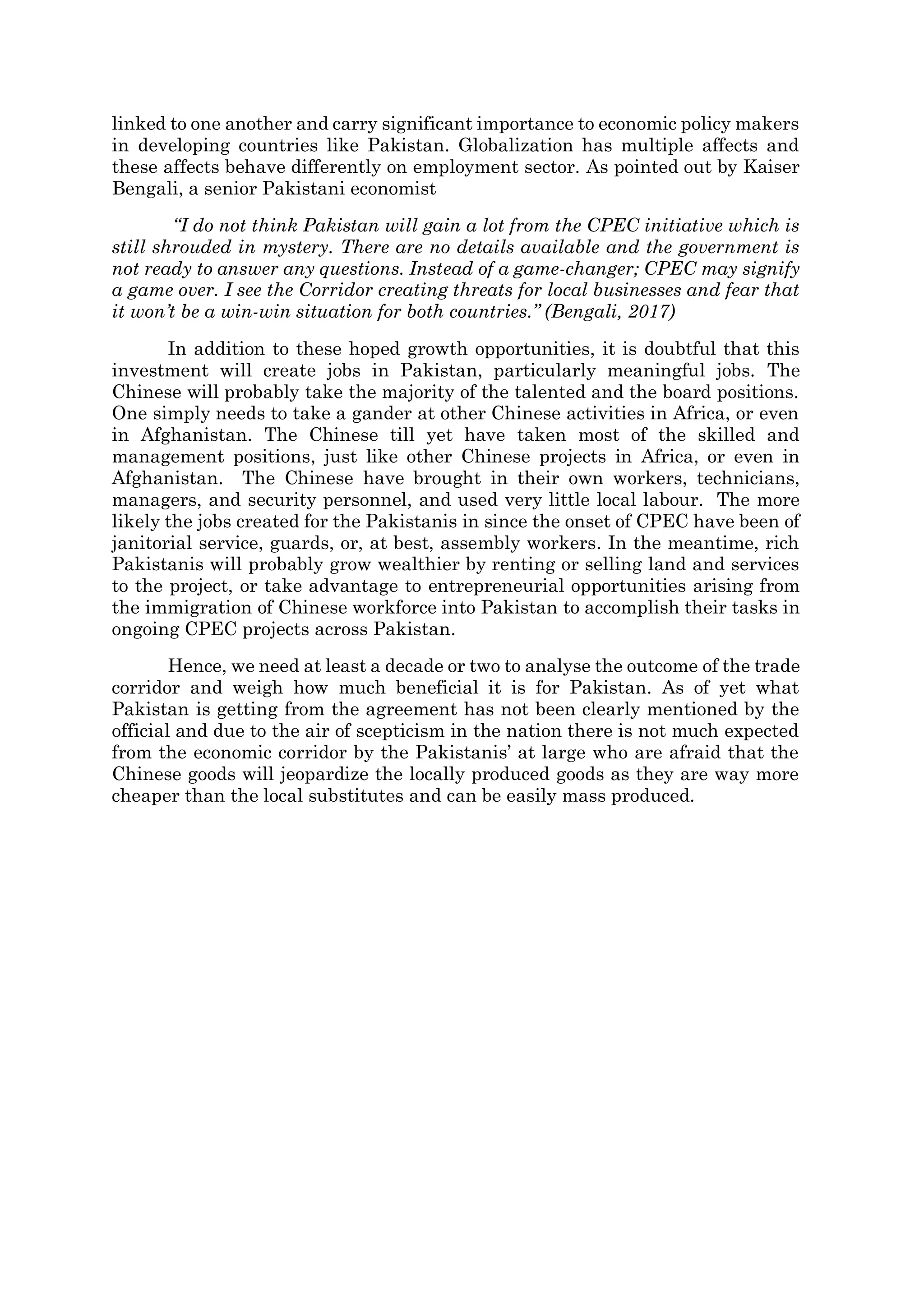 Cpec will galvanize industrailization and employment in pakistan | PDF