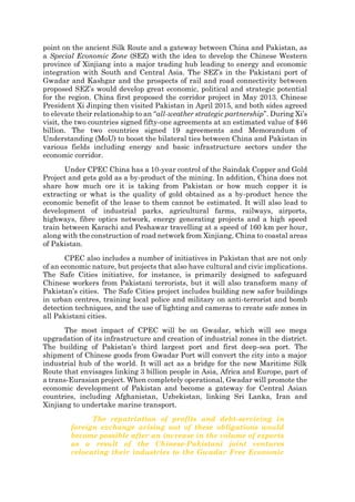 Cpec will galvanize industrailization and employment in pakistan | PDF