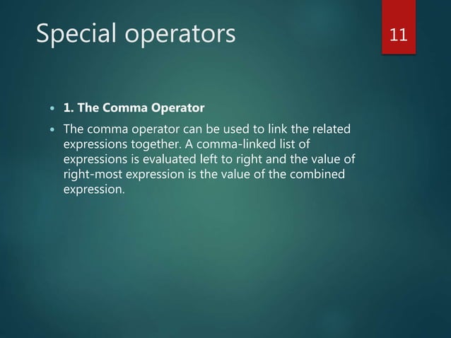 Operator in C language | PPT