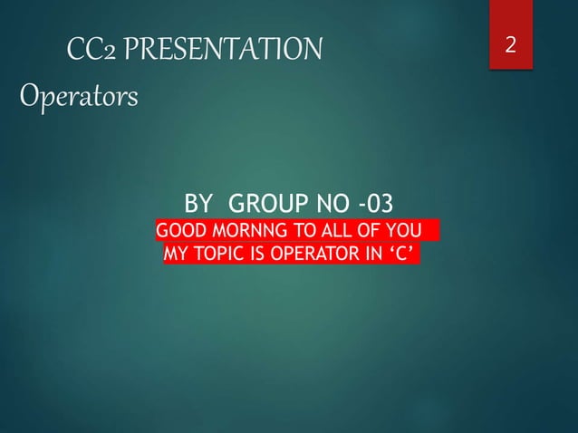 Operator in C language | PPT