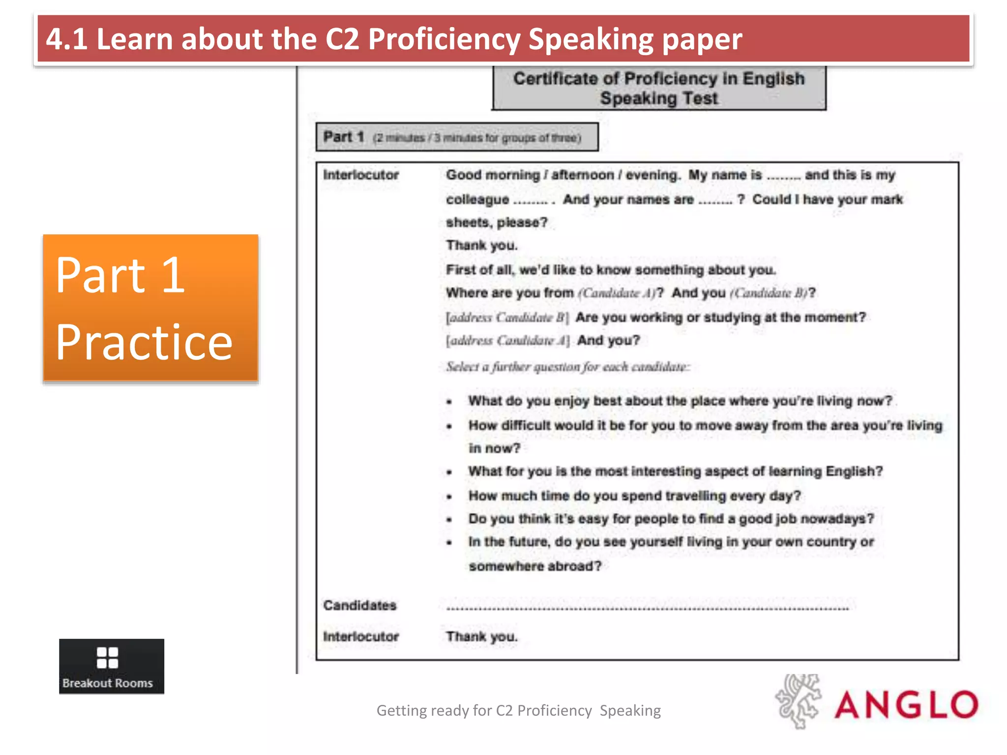 Cpe speaking part 1 | PPT