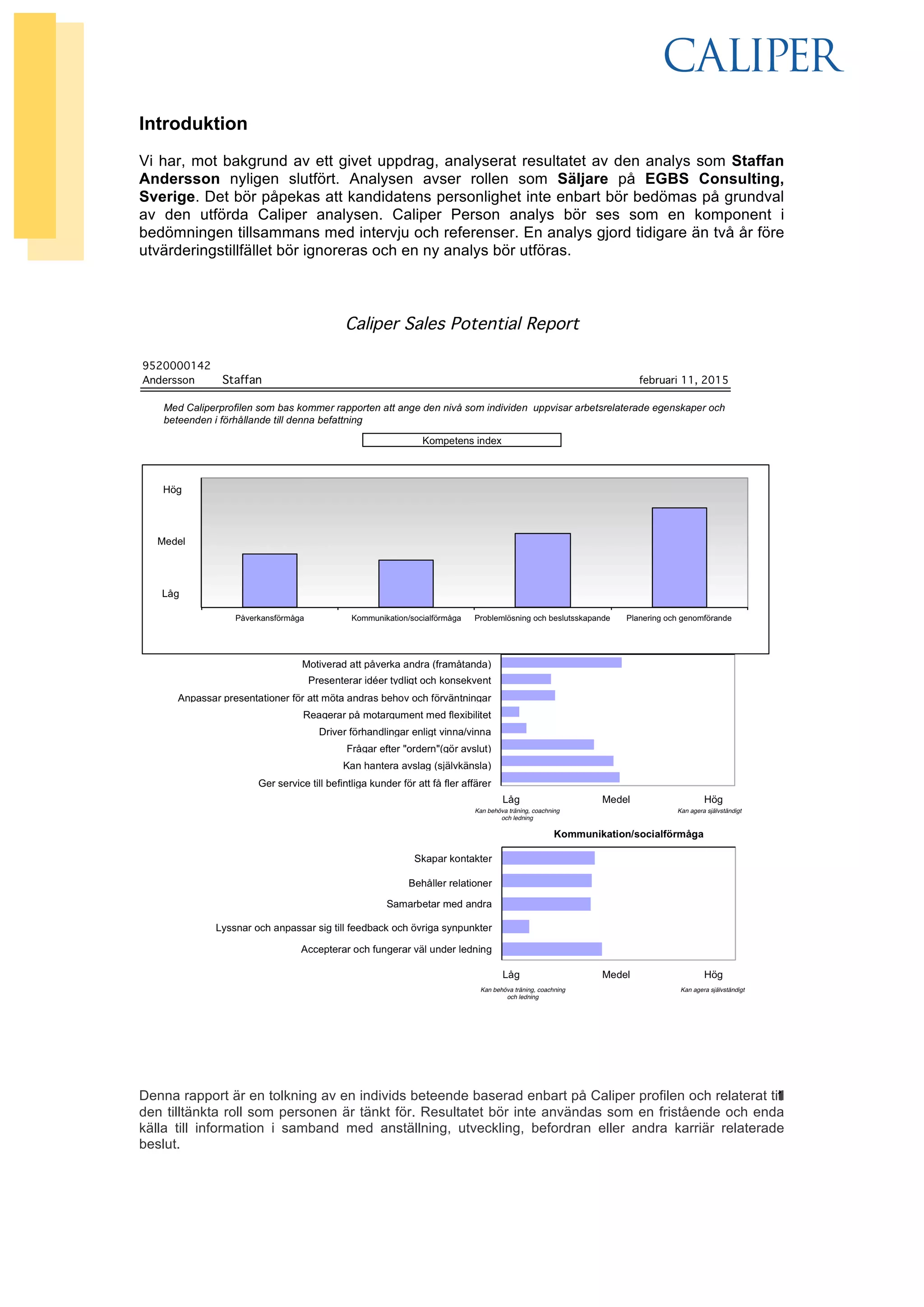 Caliper Profile Evaluation | PDF