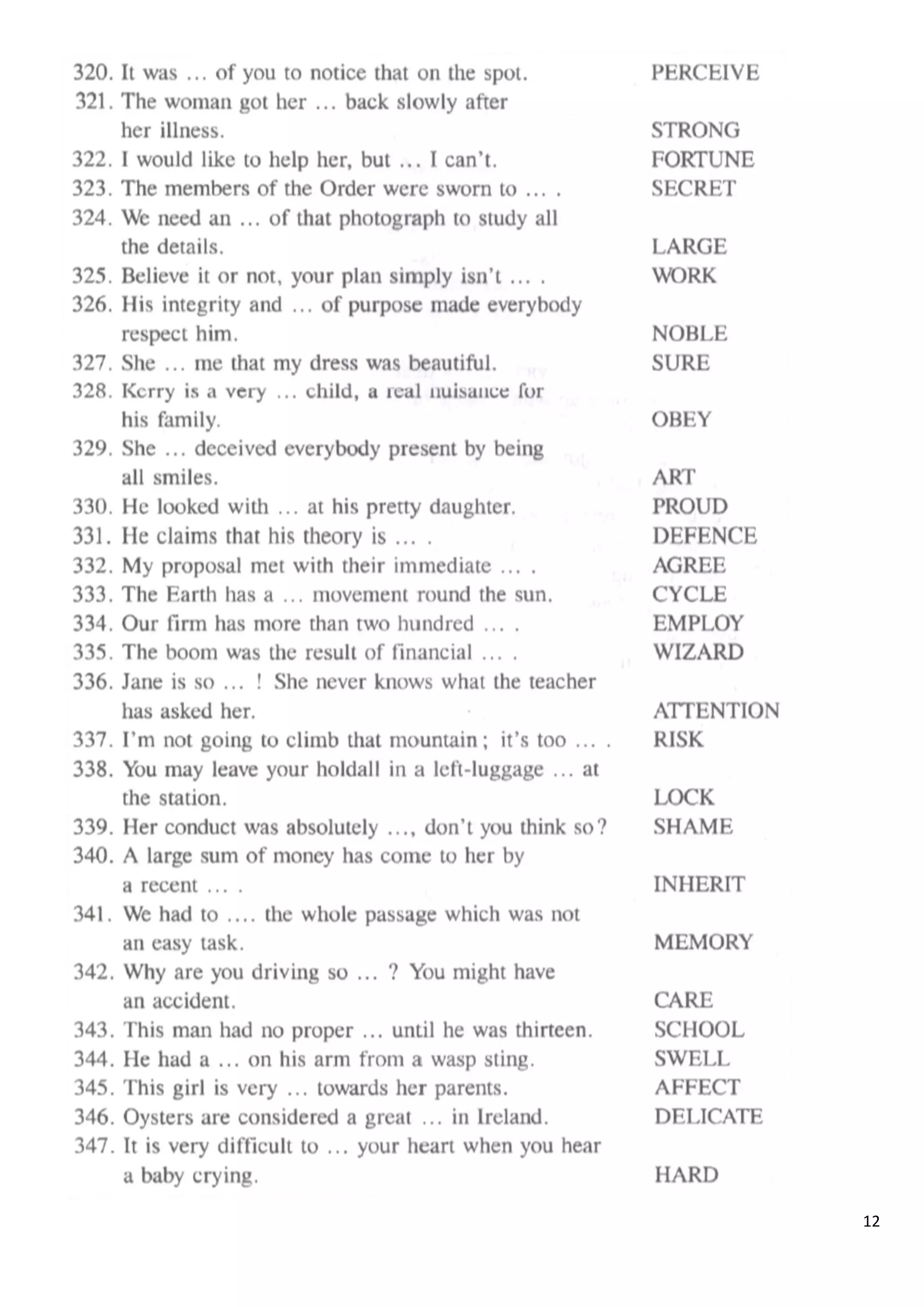 Cpe word formation_-_1000_sentences_with_answers | PDF