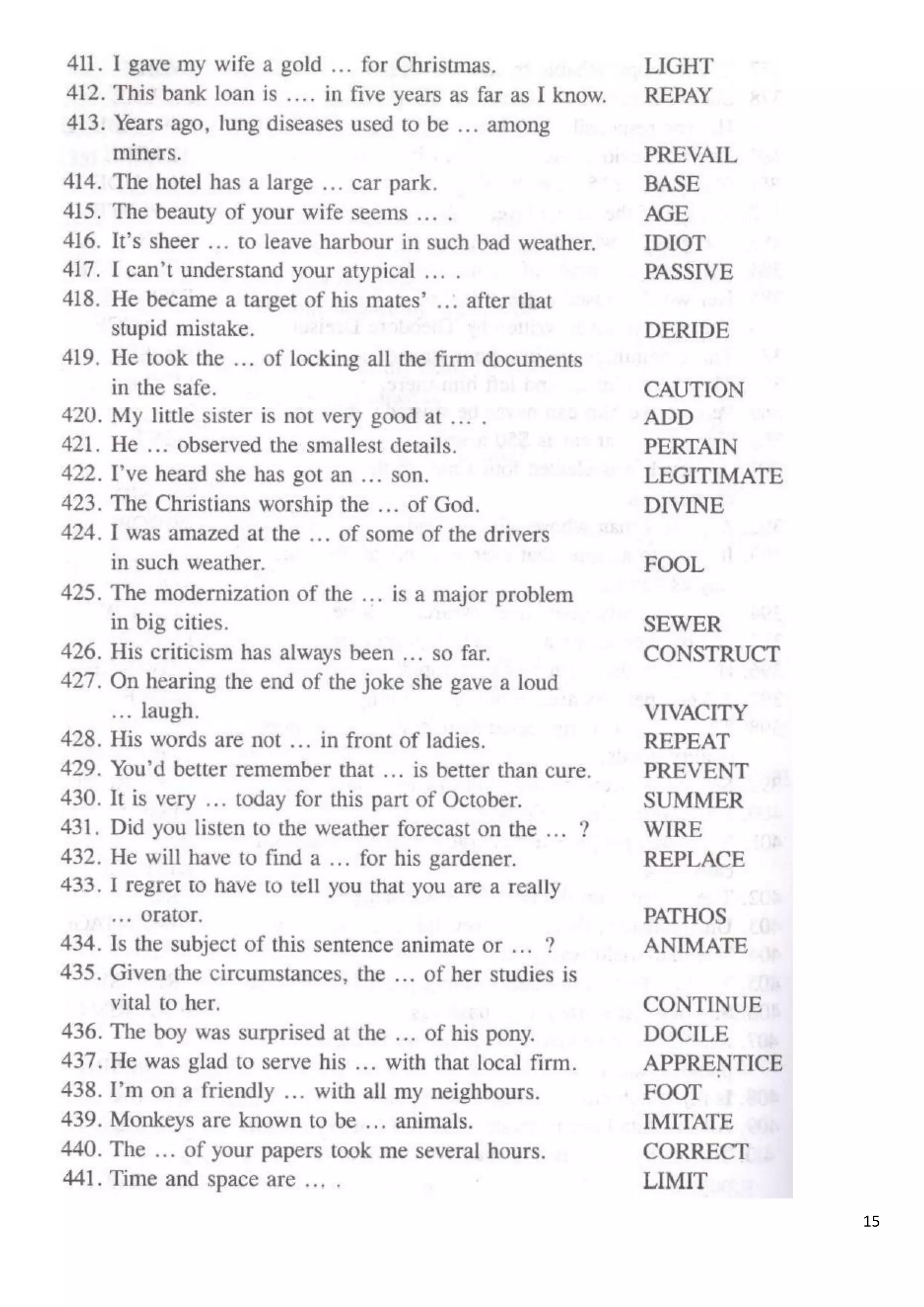 Cpe word formation_-_1000_sentences_with_answers | PDF