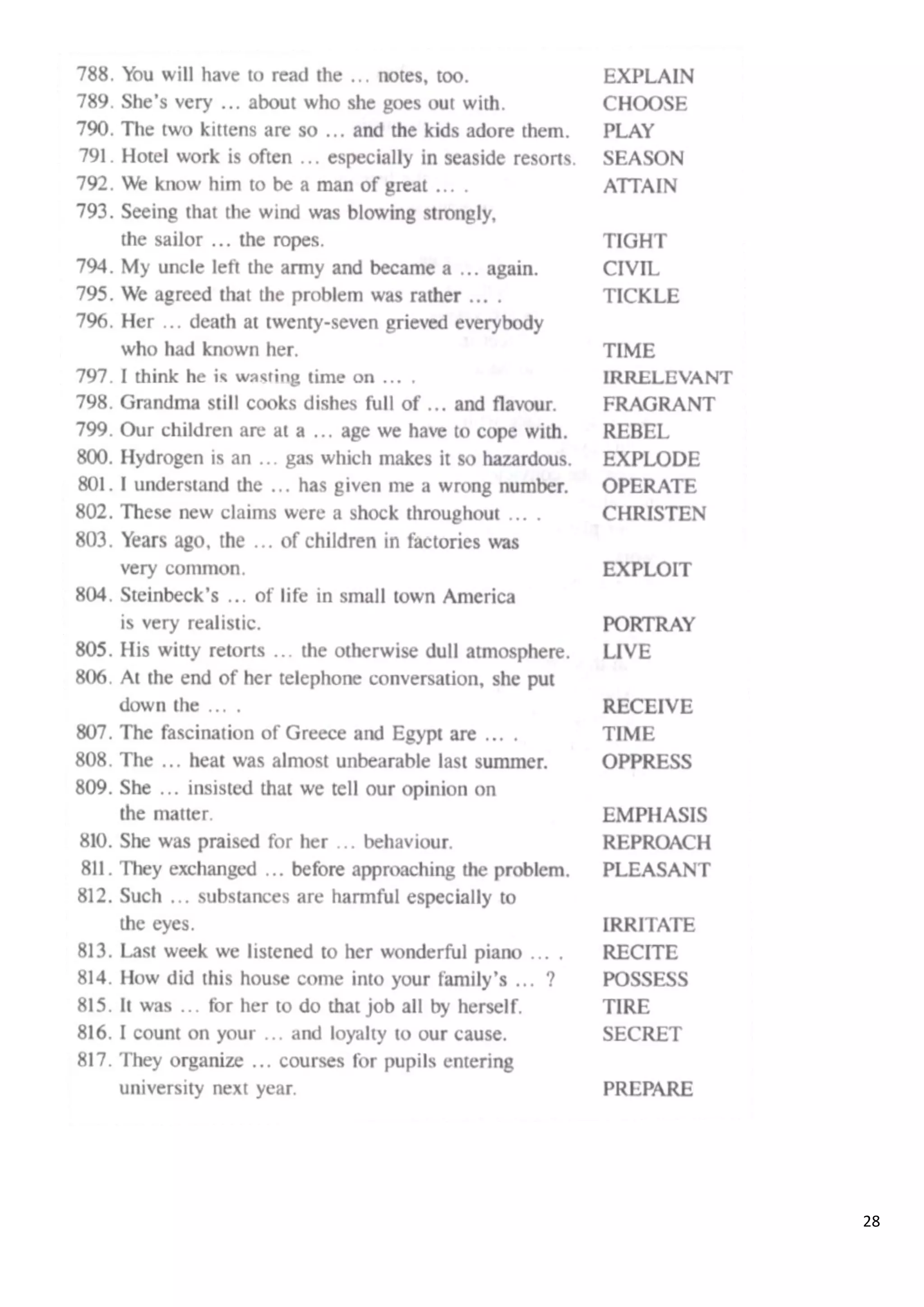 Cpe word formation_-_1000_sentences_with_answers | PDF